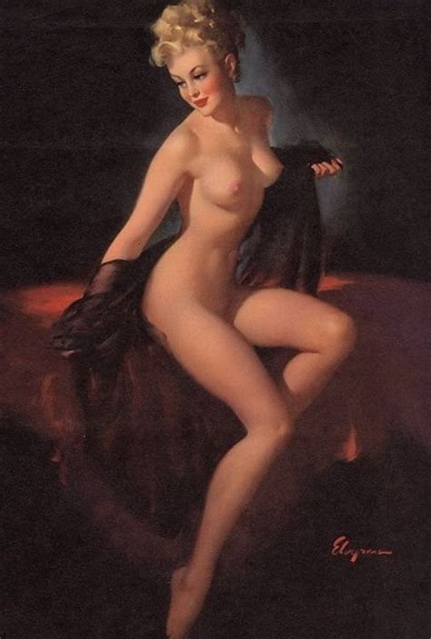 Elvgren Unveiling S Nude Pin Up Signed X Negligee Etsy