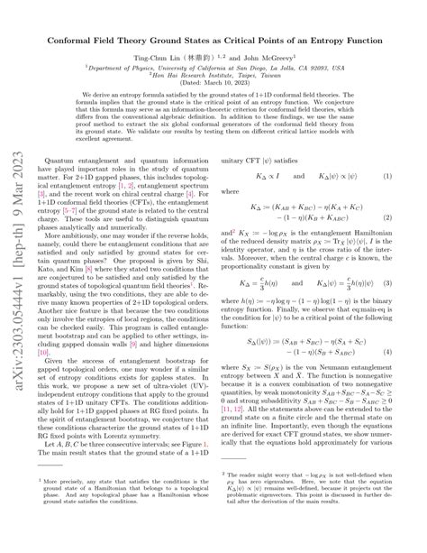 pdf conformal field theory ground states as critical points of an entropy function