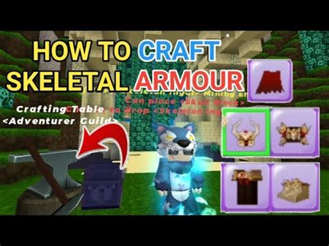 Blockman Go Skyblock How To Craft Skeletal Armour YouTube