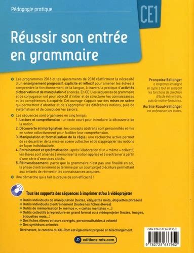 Réussir son entrée en grammaire CE1 de Françoise Bellanger Grand