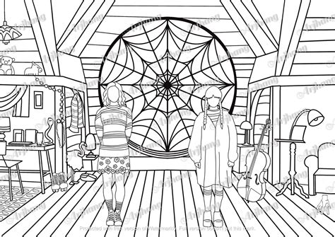 Wednesday Addams Colouring Page Wednesday Addams Colouring Etsy UK