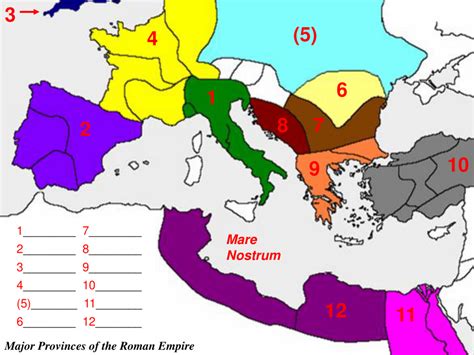 Provinces Of The Roman Empire Diagram Quizlet