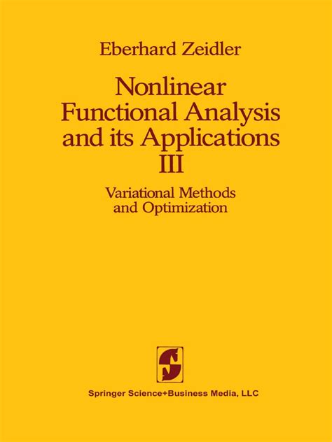 eberhard zeidler auth nonlinear functional analysis and its applications iii