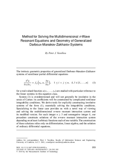 pdf method for solving the multidimensional n wave resonant equations and geometry of