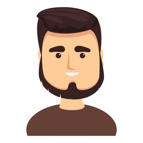 Hombre Con Icono De Barba Oscura Estilo De Dibujos Animados 14335081