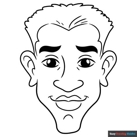 Easy Caricature Coloring Page Easy Drawing Guides