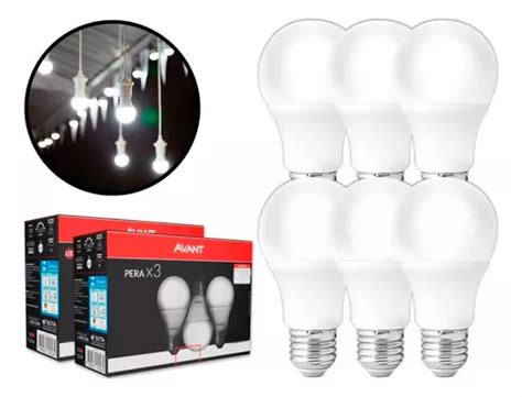 Kit Pack L Mpadas Pera Led W K Bulbo E Bivolt Avant Cor Da Luz
