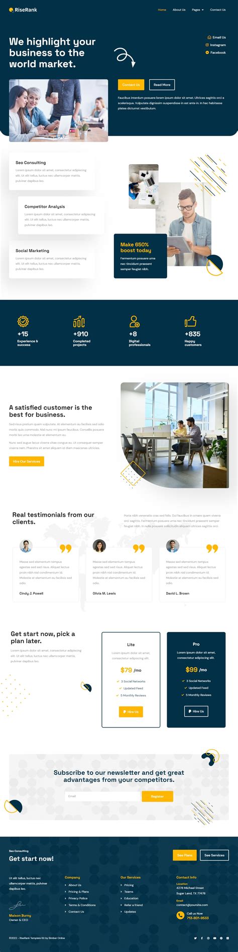 Riserank Digital Marketing Agency Elementor Template Kit By BimberOnline