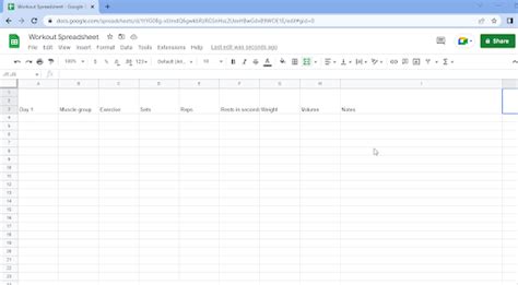 5 Free Google Sheets Workout Templates Spreadsheet Daddy