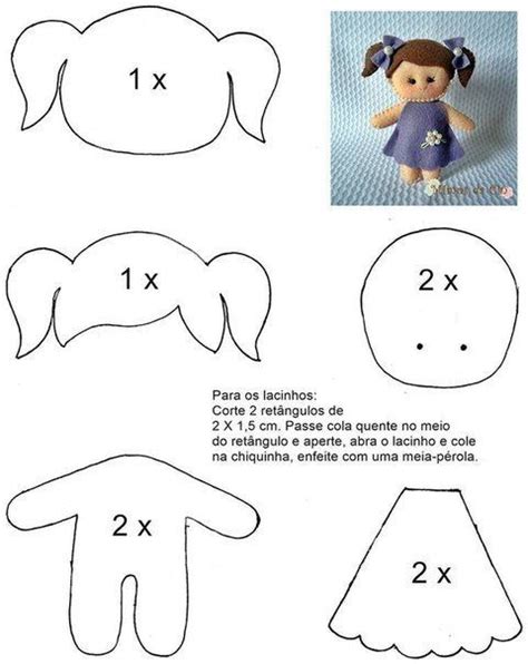 Molde de Boneca de Pano 15 Modelos Fáceis Para Fazer