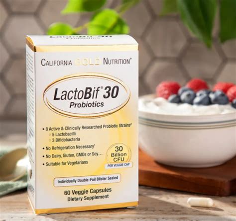 California Gold Nutrition LactoBif Probiotics 30 5 Billion CFU 60