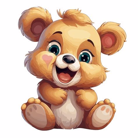 Ours Kawaii Mignon Vecteur Premium