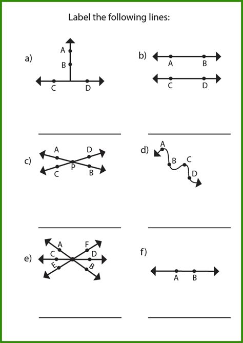 Free Lines Rays And Line Segments Worksheet Pages