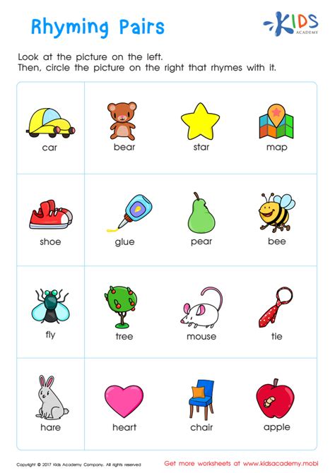 Cut And Paste The Rhyming Words Worksheet Twisty Noodle Worksheets