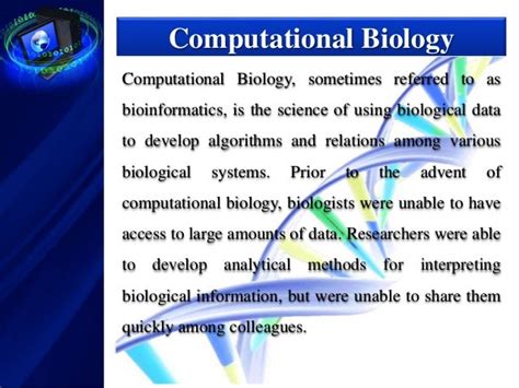computational biology and bioinformatics