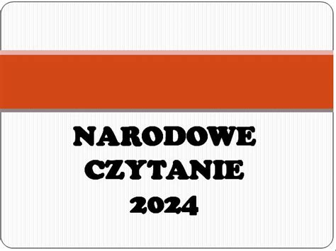 Narodowe Czytanie gotowa prezentacja PowerPoint Złoty nauczyciel