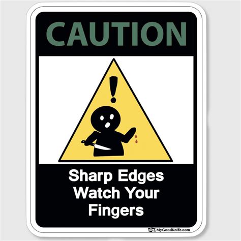 Pegatina Caution Sharp Edges Watch Your Fingers Mgkcau Comprar