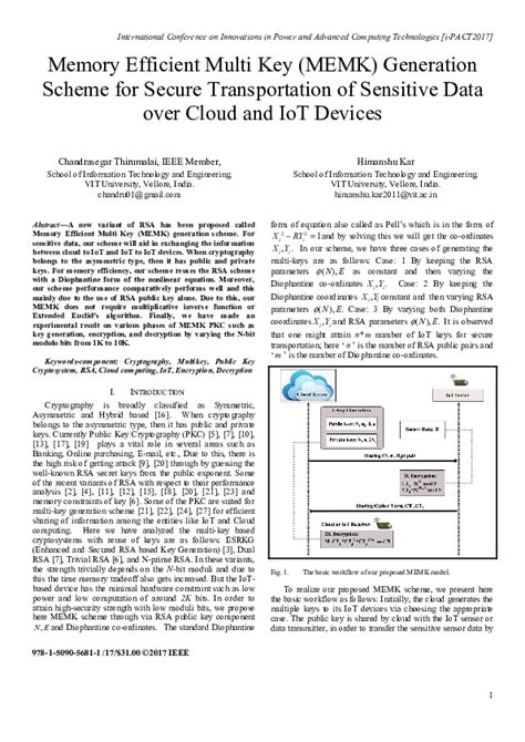 pdf memory efficient multi key memk generation scheme for secure transportation of sensitive