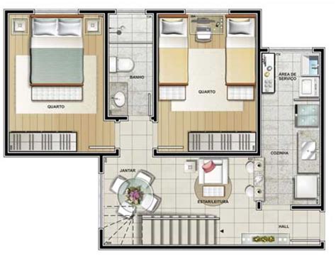 Plantas De Apartamentos 2 Quartos Decorando Casas