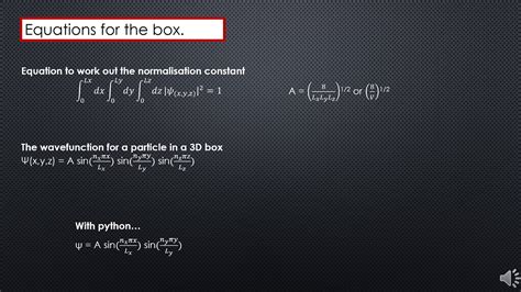 particle in a box presentation 986426 youtube