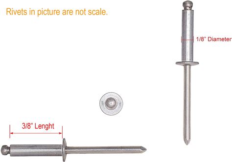 Blind Rivets Aluminum 1 8 X 3 8x1 2 100 Pcs 50 Pcs Back Up