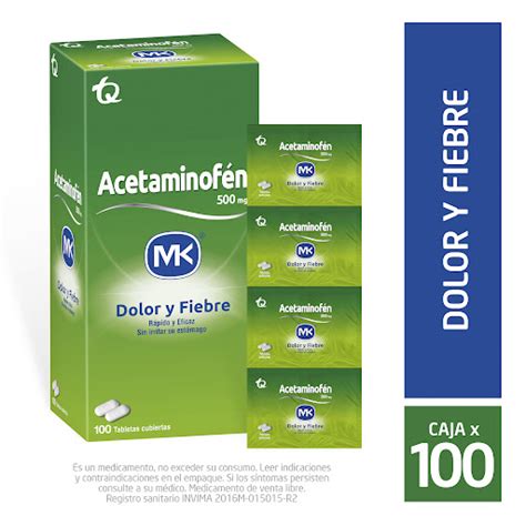 Acetaminof N Mg Mk Caja X Tabletas