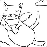 Easy How To Draw A Valentine Cat Tutorial And Coloring Page