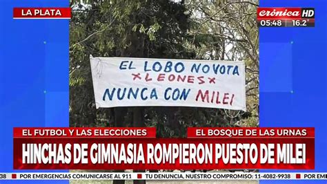 Fútbol y elecciones hinchas de Gimnasia rompieron stand de Milei YouTube