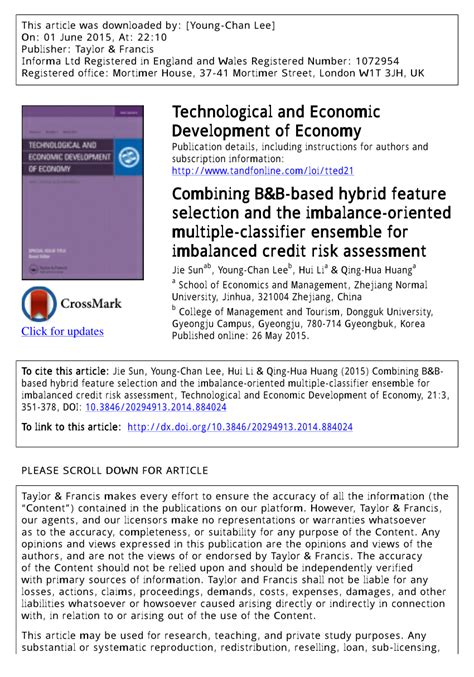 pdf combining bandb based hybrid feature selection and the imbalance oriented multiple