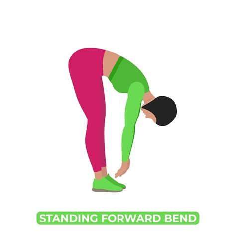 Premium Vector Vector Woman Doing Standing Forward Bend Spinal