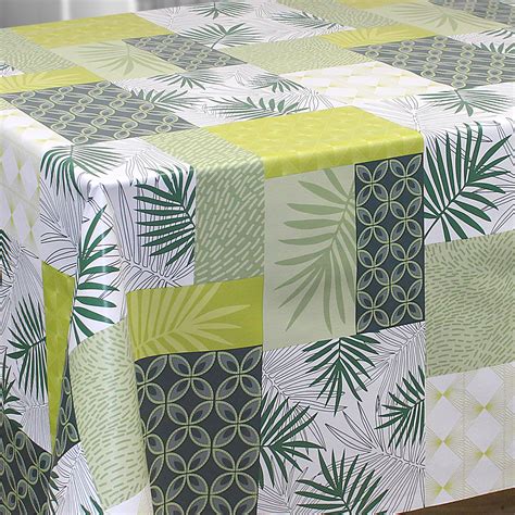 Nappe de table toile cirée PVC Vita Patchwork Vert Tendre Largeur