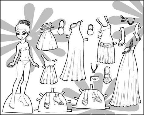 Paper Doll Coloring Pages Printable For Free Download