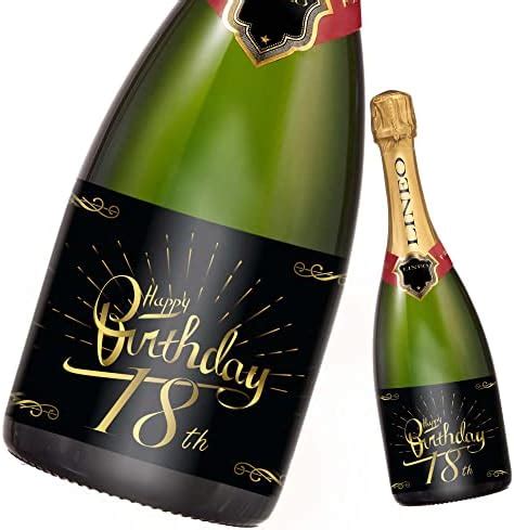 2 Stück Geburtstags Flaschenetikett Happy Birthday Etikett für Sekt