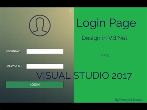 Creative Login Page In Visual Studio Vb Net Demo Youtube
