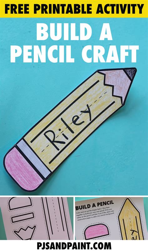 Free Printable Build A Pencil Craft Pjs And Paint