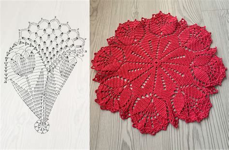 Crochet Tulip Doily Pattern Chart Zouzou Crochet