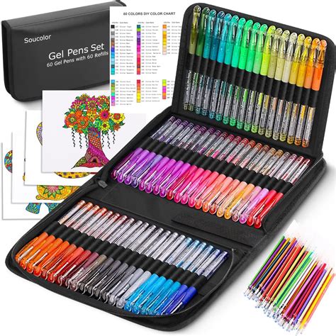 Amazon Soucolor Glitter Gel Pens For Adult Coloring Books 120