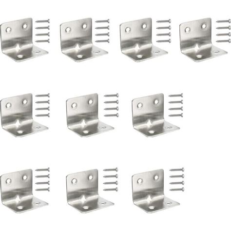 Lot De 10 Équerres D Angle En Acier Inoxydable 38 X 38 Mm Équerres
