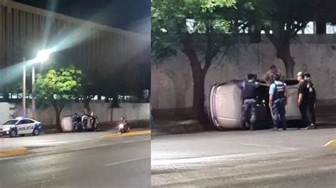 Manejaba borracho chocó contra un árbol y volcó su auto