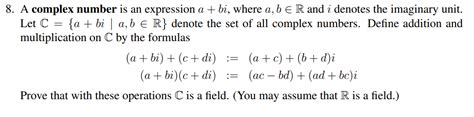 solved a complex number is an expression a bi where a b∈r
