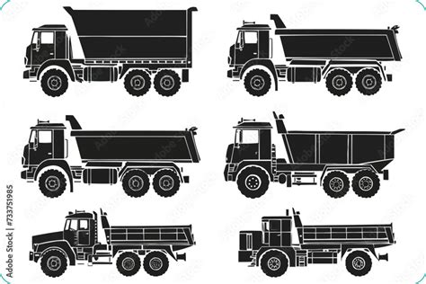 Silhouettes Of Dump Truck Dump Truck Vector Dump Truck Silhouette