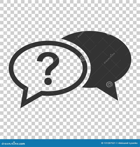 Question Mark Icon In Flat Style Discussion Speech Bubble Vector