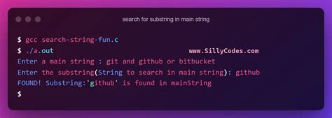 Program To Search For A Substring In A String In C SillyCodes