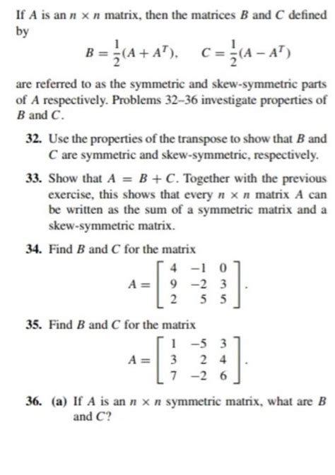 solved if a is an n x n matrix then the matrices b and c