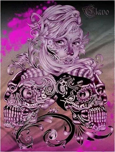 Purple Sugar Skulls Sugar Skull Art Drawing Skull Artwork Skull Coloring Pages