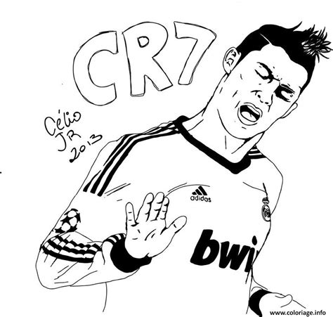 Coloriage Cr7 Cristiano Ronaldo But Oklm Dessin