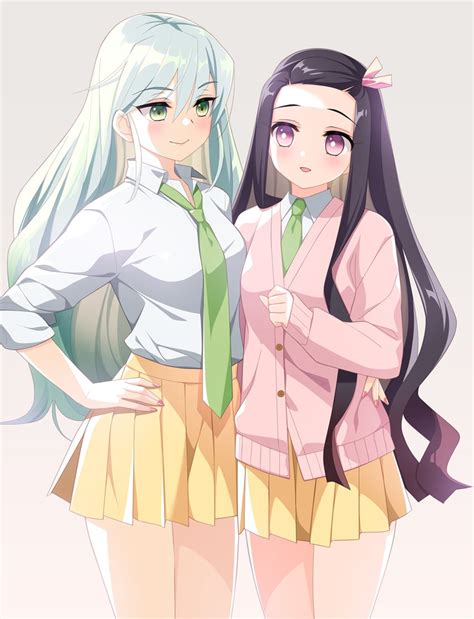 Kamado Nezuko And Daki Kimetsu No Yaiba And More Drawn By Yeangol The