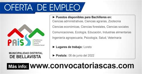 CONVOCATORIA PROGRAMA PAIS CAS 1 Plaza Ciencias Administrativas