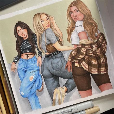 Instagram의 Natalia Madej 님 Beige babes illustration art sketch