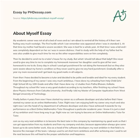 About Myself Essay Words Phdessay
